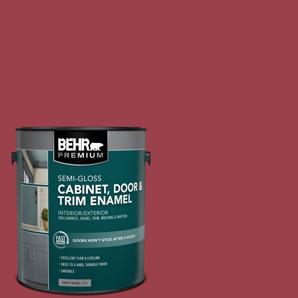 BEHR PREMIUM 1 gal. #HDC-CL-01 Timeless Ruby Semi-Gloss Enamel Interior ...