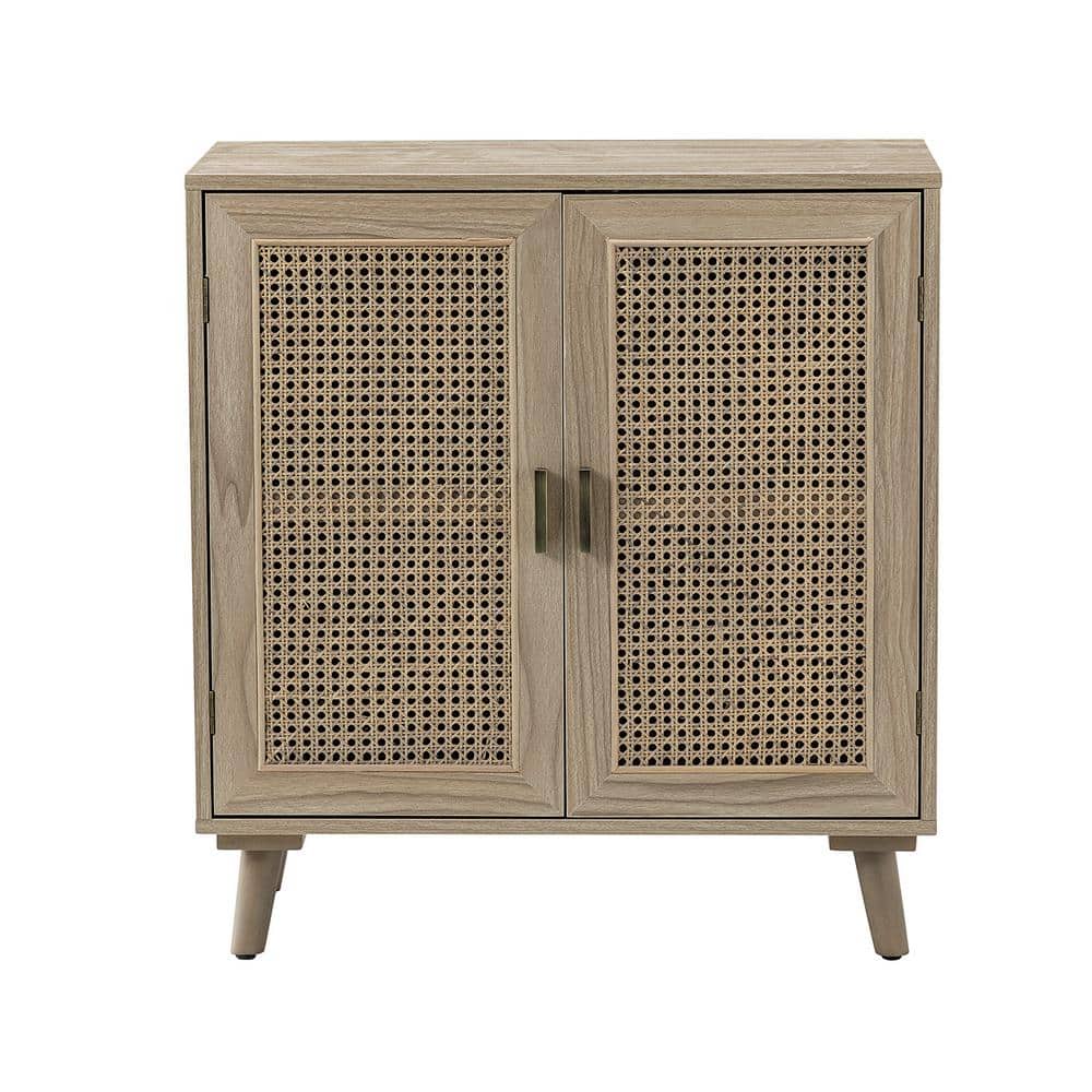 JAYDEN CREATION Salayar Acorn 2-Door Accent Storage Cabinet with Rattan ...