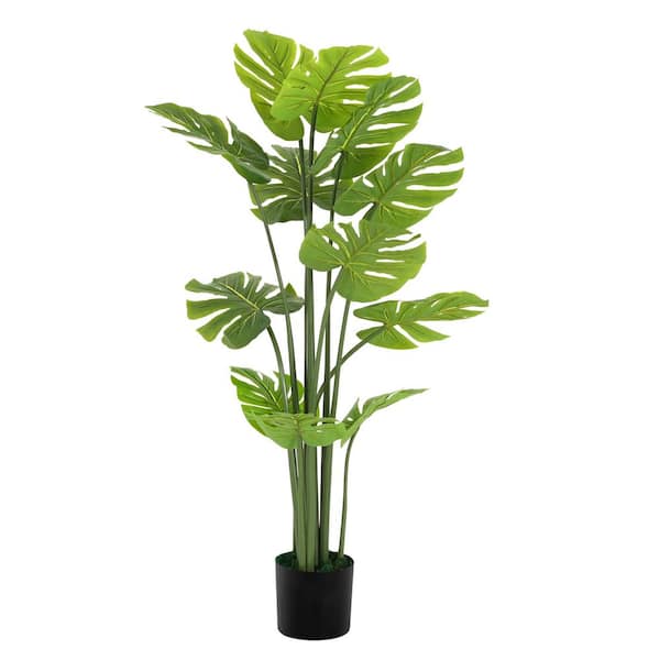 57 in. Artificial Monstera Deliciosa Plant with Pot-Pre-Potted Tropical ...