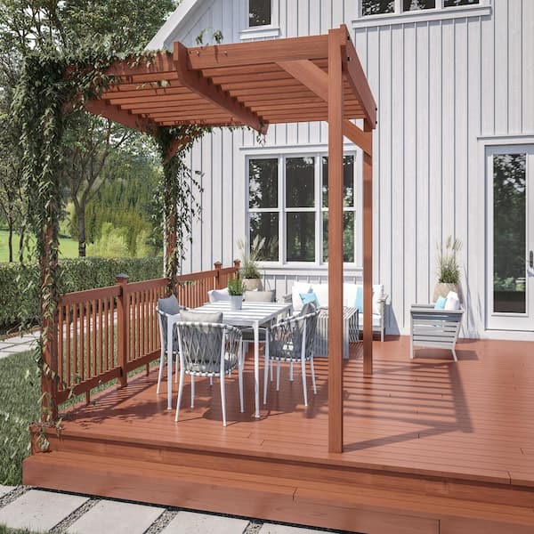 ProWood 4 in. x 4 in. x 6 ft. #2 Ground Contact Redwood-Tone Pressure ...