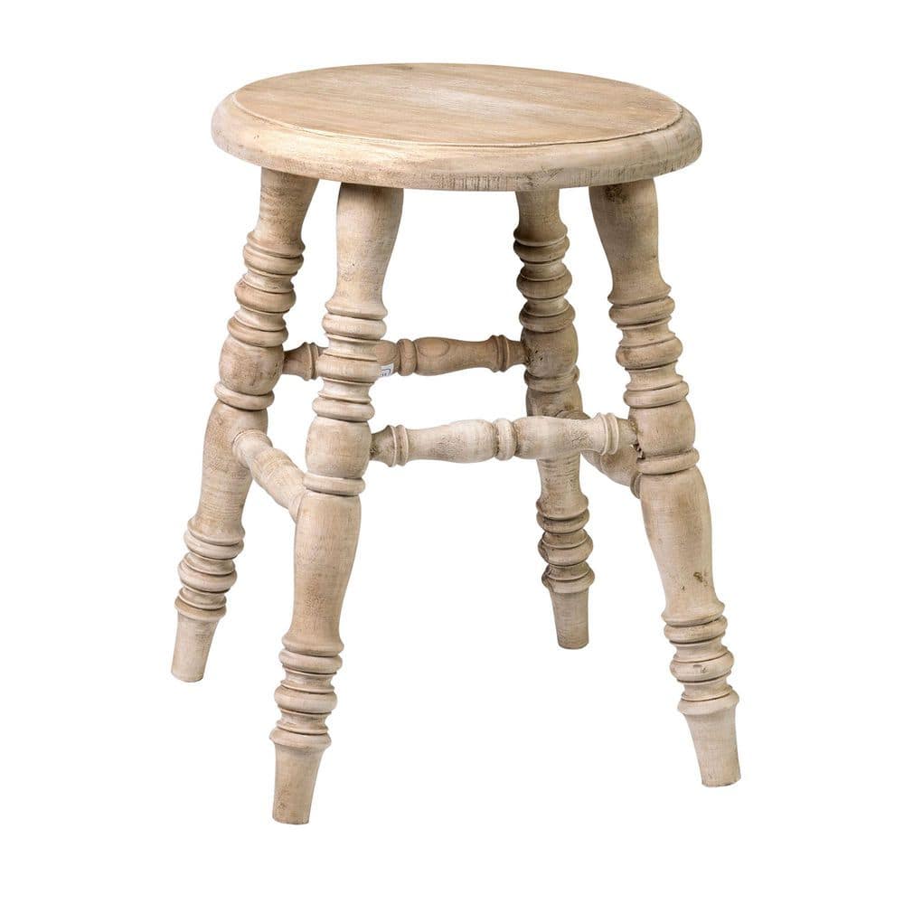 East At Main Glendale Rubberwood Stool TT-DF-PR106 - The Home Depot