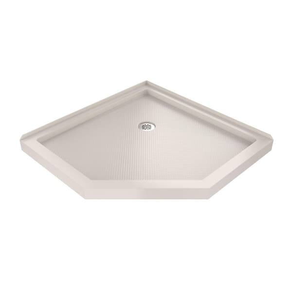 DreamLine SlimLine 36 in. L x 36 in. W Corner Neo Angle Biscuit Shower ...