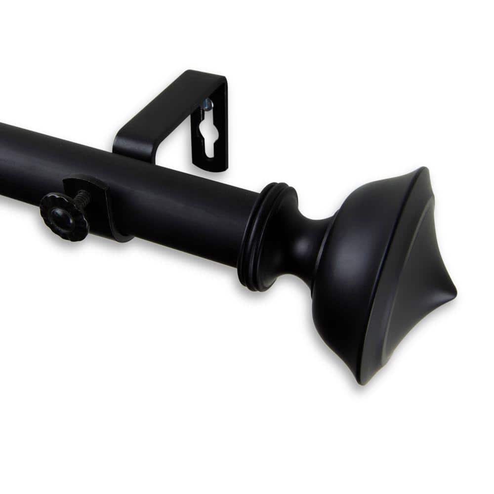 Rod Desyne 66 in. - 120 in. Telescoping 1 in. Single Curtain Rod Kit in ...