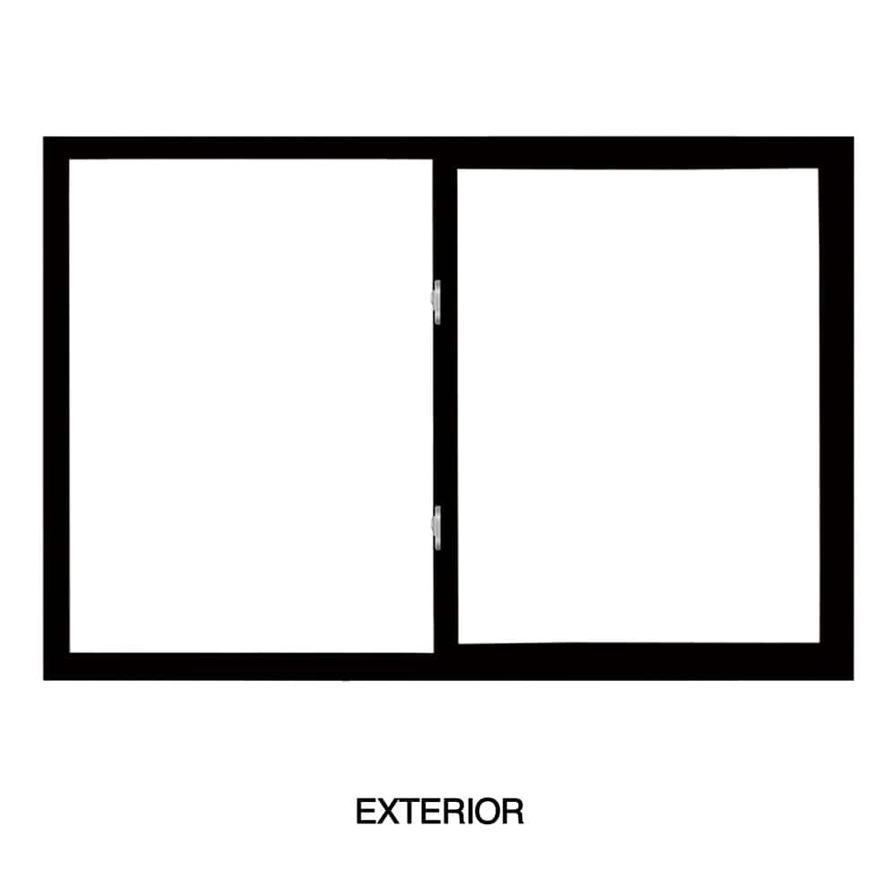 SIMONTON Premium WX 47.5 in. W x 35.5 in H XO Left-Handed Black Ext ...