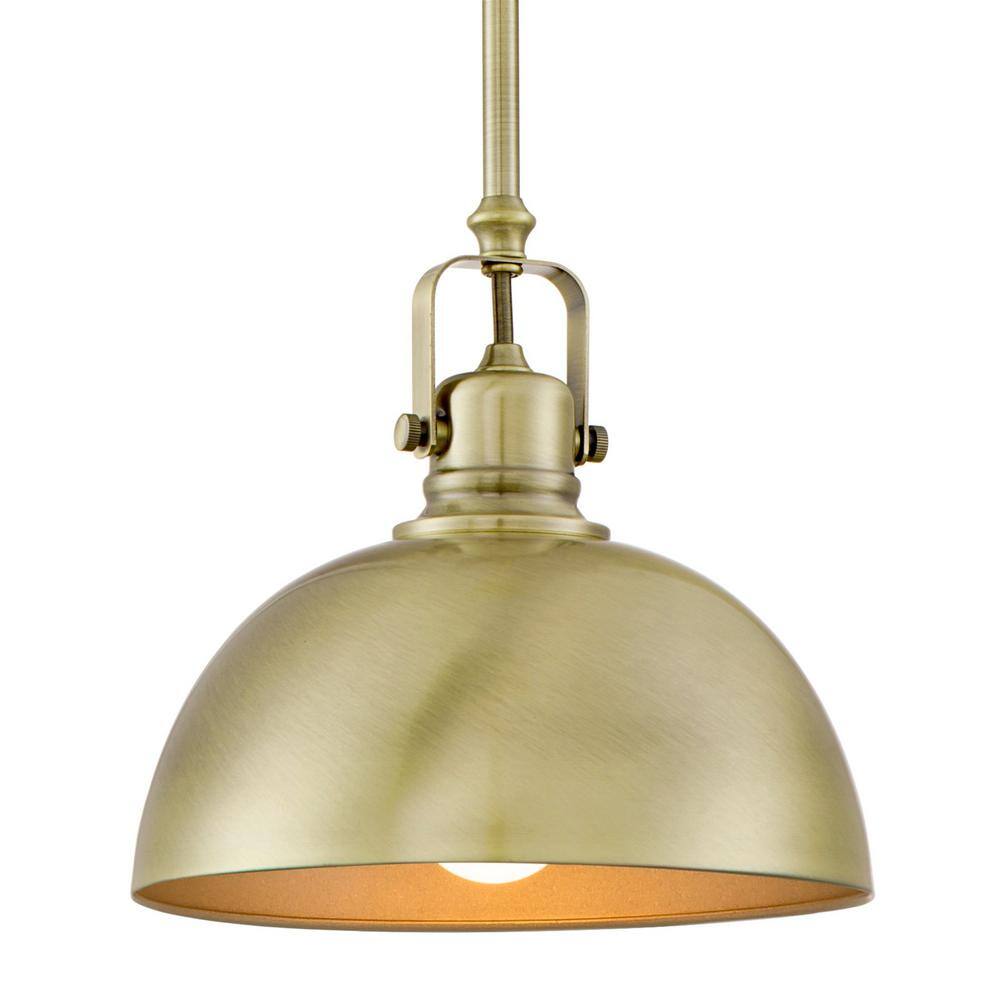 Kira Home Belle 60-Watt 1-Light Brushed Brass Contemporary Bowl Pendant ...