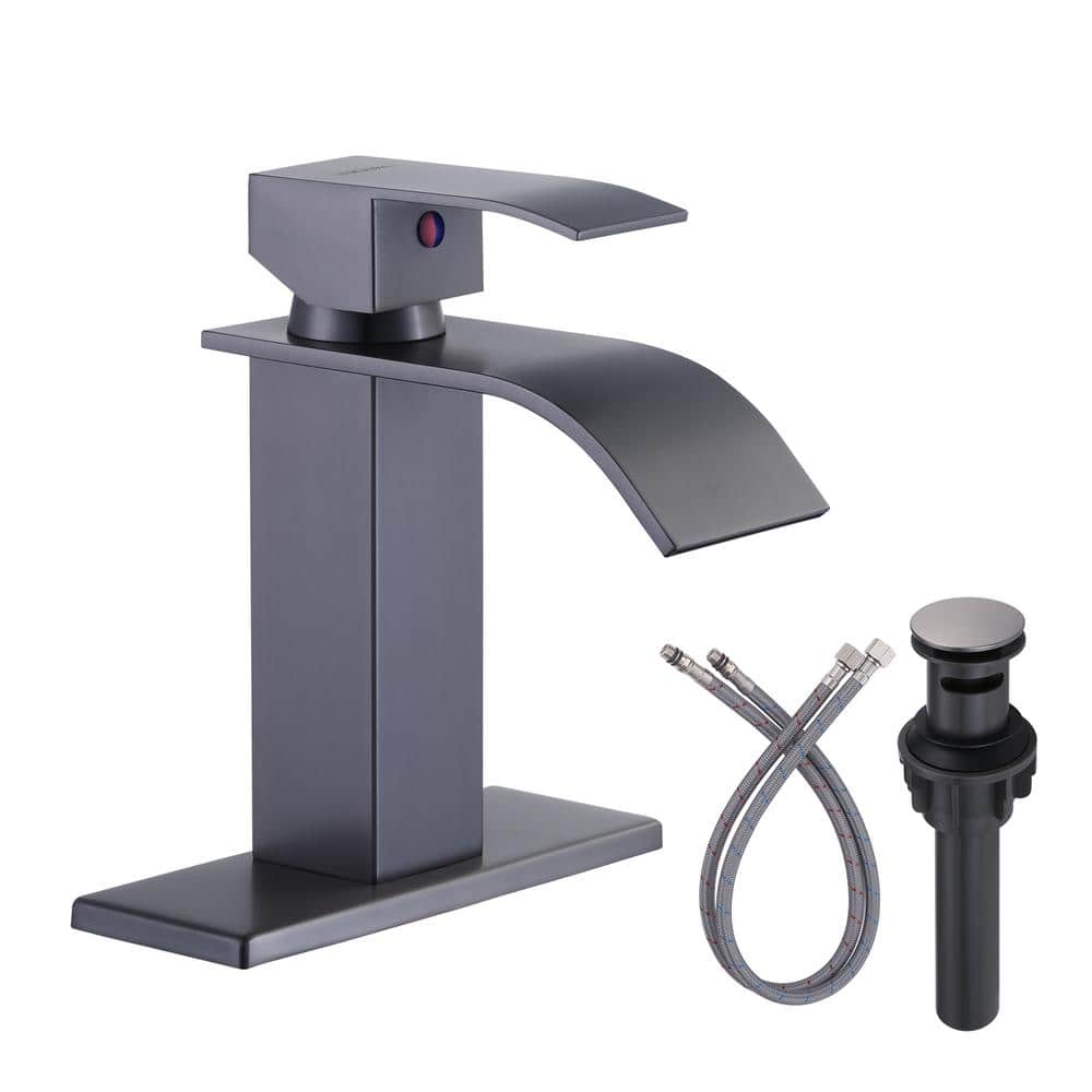 IVIGA 4 in. Centerset Single Handle High Arc Waterfall Bathroom Faucet ...