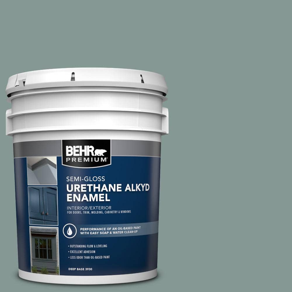 BEHR PREMIUM 5 gal. #T18-15 In The Moment Urethane Alkyd Semi-Gloss ...