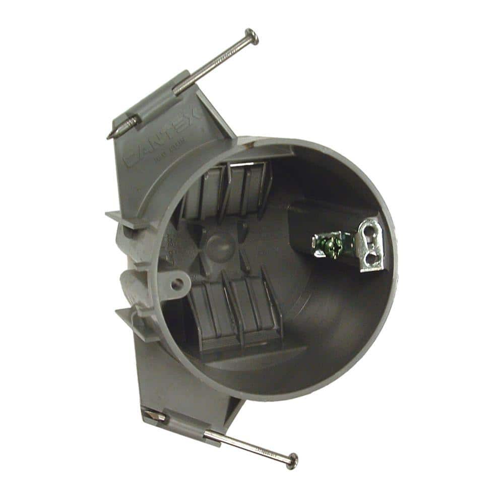RACO 3-1/2 in. Round Non-Metallic Ceiling Box, 2-5/8 in. Deep with ...
