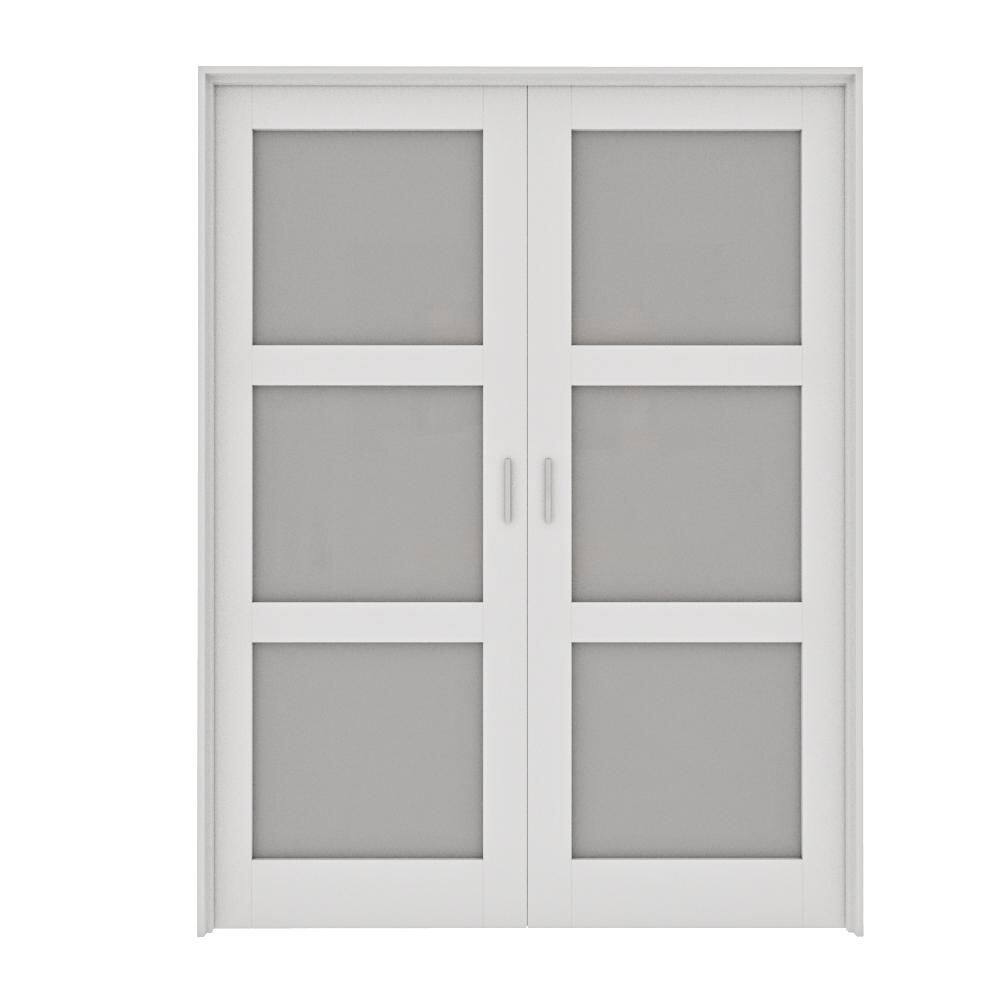 Reviews for ARK DESIGN 62 in. x 80 in. Universal 3-Lite Frosted Glass ...