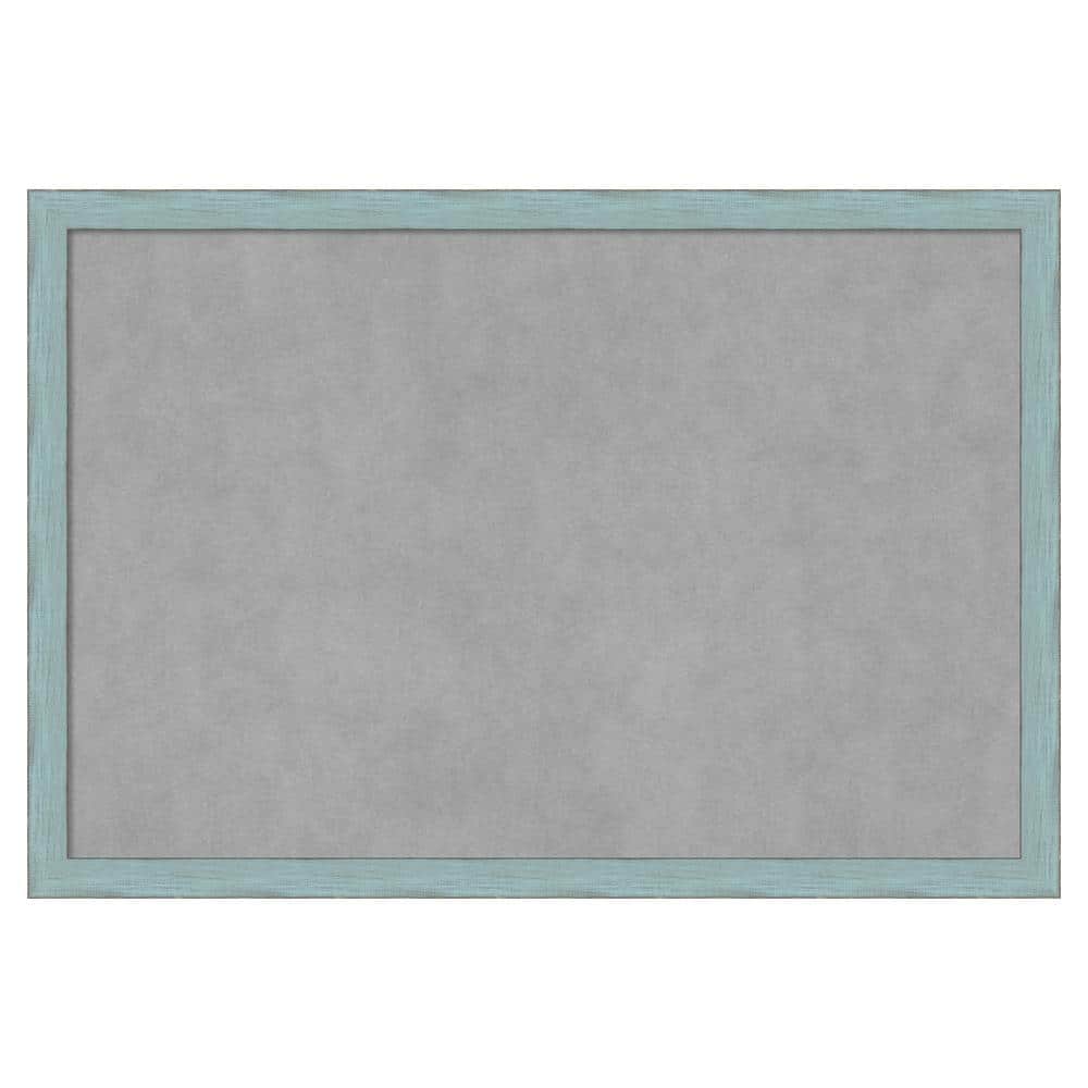 Amanti Art Sky Blue Rustic 38 in. x 26 in. Framed Magnetic Board ...