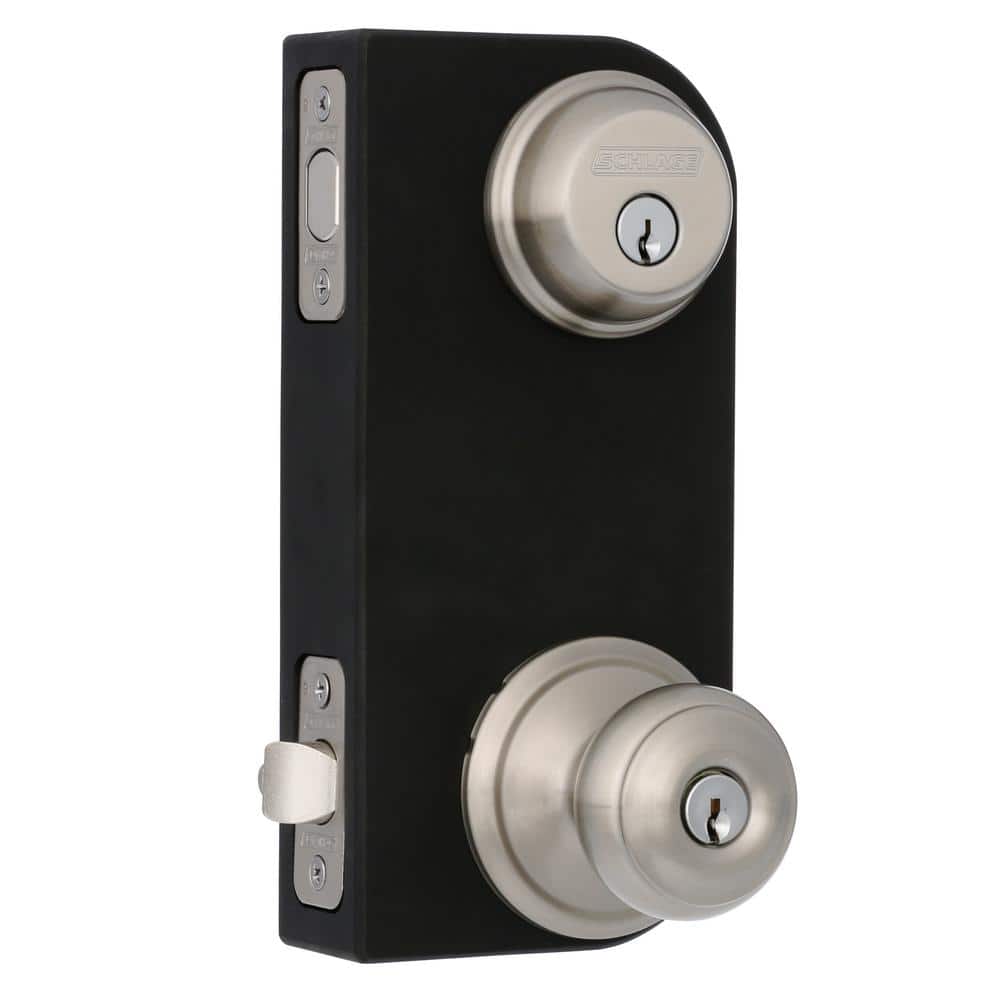 Schlage Georgian Satin Nickel Single Cylinder Deadbolt and Keyed Entry ...