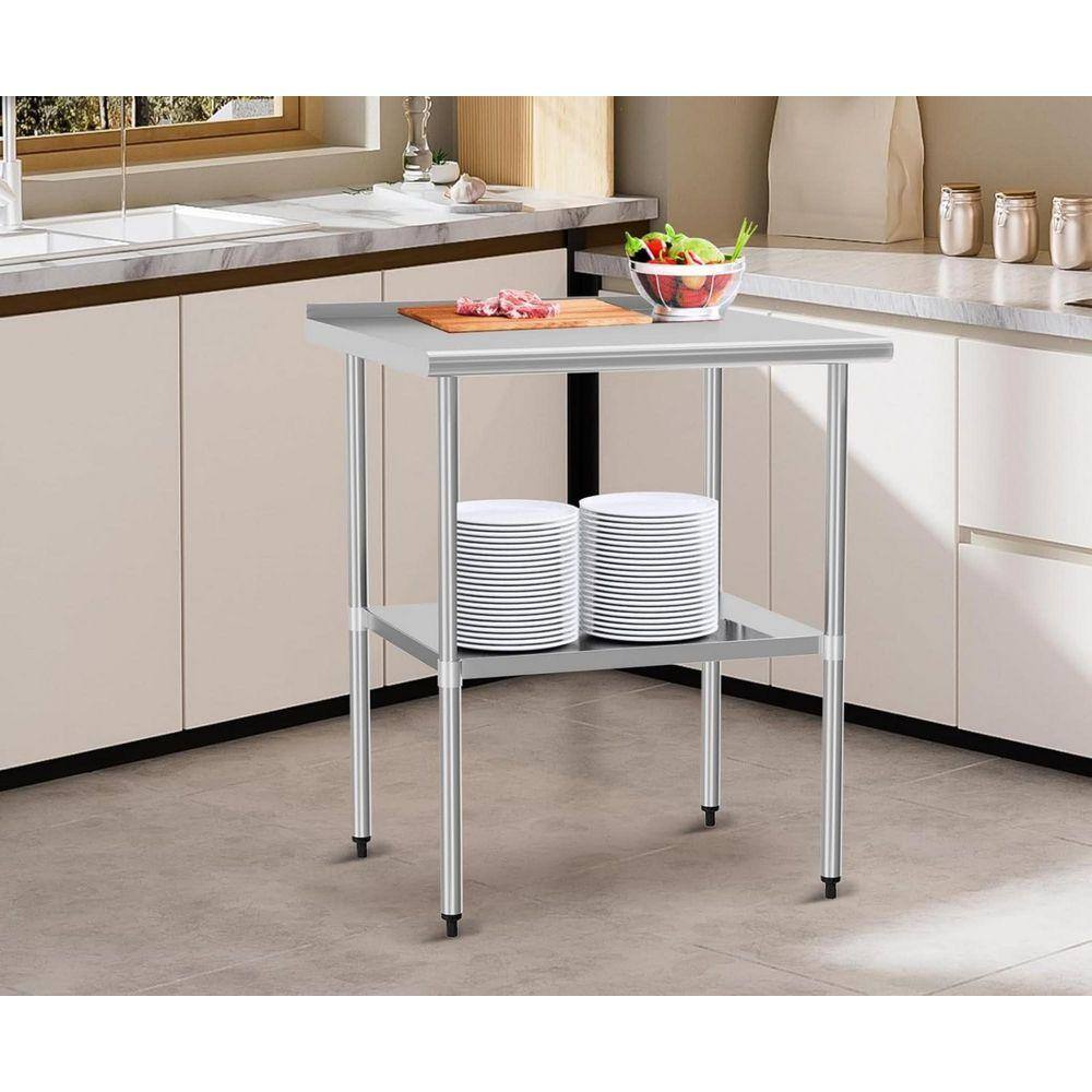 Tileon Stainless Steel Table, Metal Prep Table with Adjustable ...