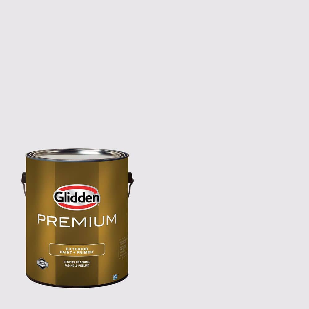 Glidden Premium 1 gal. PPG1247-1 Orchid Mist Flat Exterior Latex Paint ...