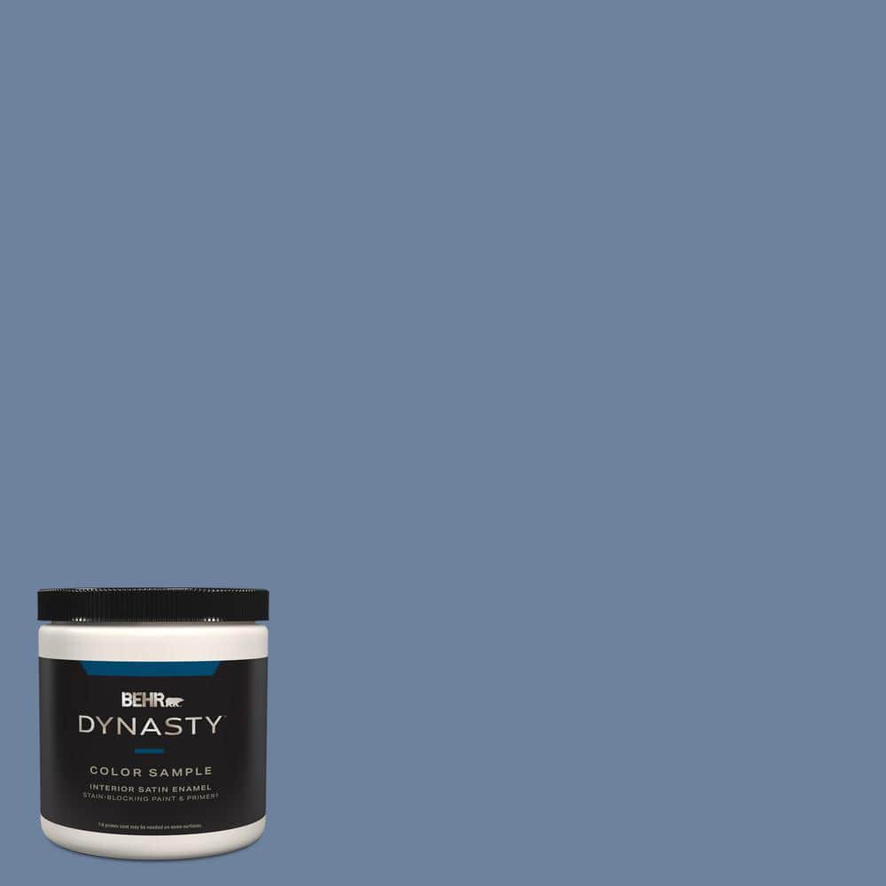 BEHR DYNASTY 8 oz. #S530-5 Brisk Blue One-Coat Hide Satin Enamel Stain ...