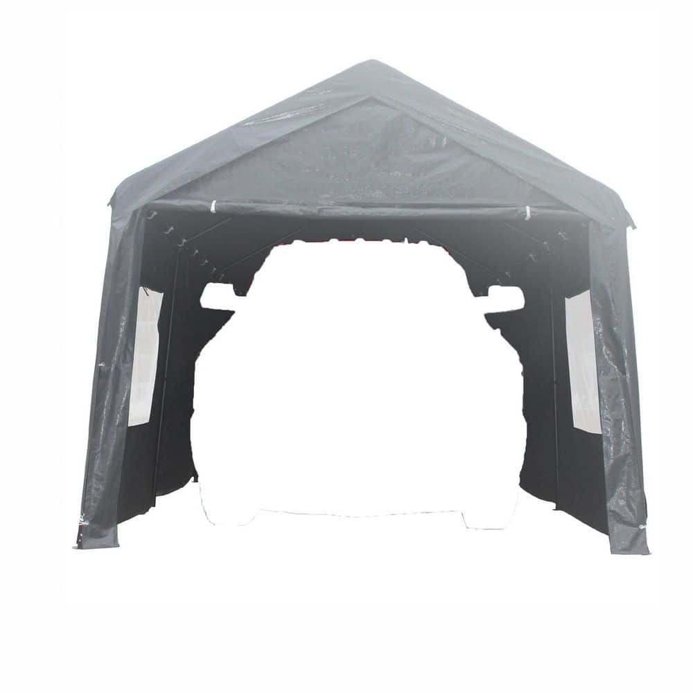 Boosicavelly 10 ft. x 20 ft. Gray Heavy-Duty Garage with Iron Frame ...