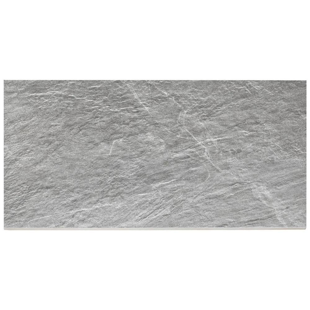 Ivy Hill Tile LithoTech 11.81 in. x 23.62 in. x 0.78 in. Silver Gray Matte Porcelain Floor Pool ...