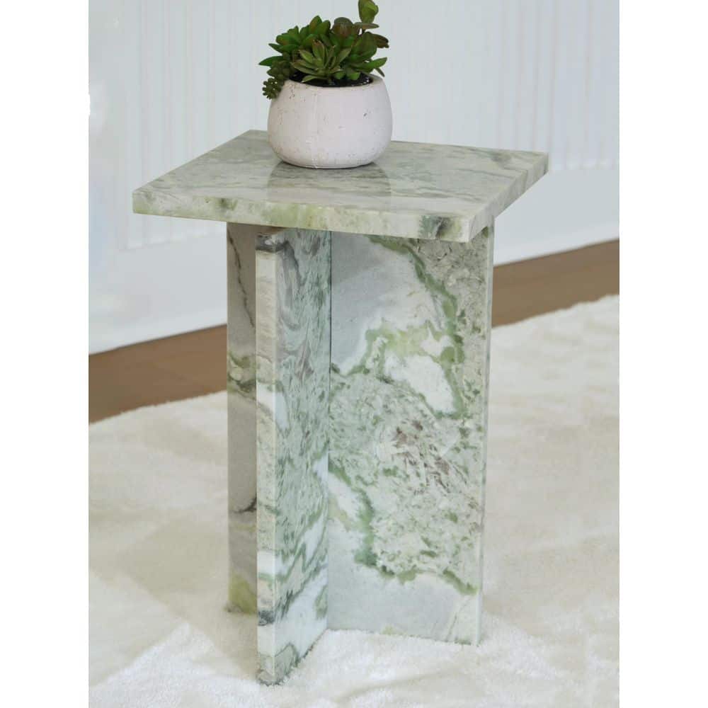 Signature DESIGN BY ASHLEY Deaconwell 14 in. Green Square Marble End ...