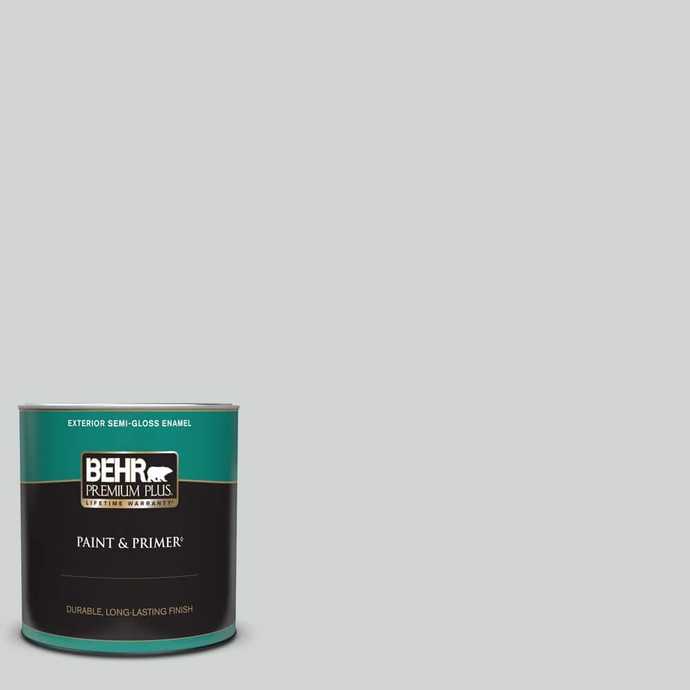 BEHR PREMIUM PLUS 1 qt. #N450-1 Evaporation Semi-Gloss Enamel Exterior ...