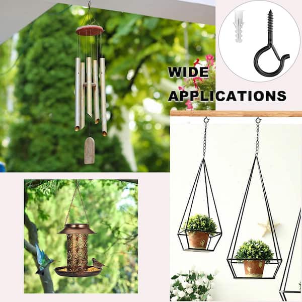 Angel Sar 2.2 in. Screw Hooks for Outdoor String Lights Hanger, Cup ...