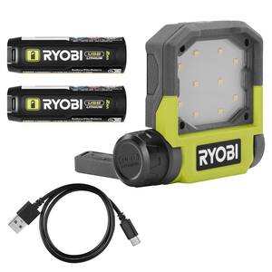 RYOBI USB Lithium Cordless Magnetic Clamp Light Kit with 2.0 Ah Battery ...
