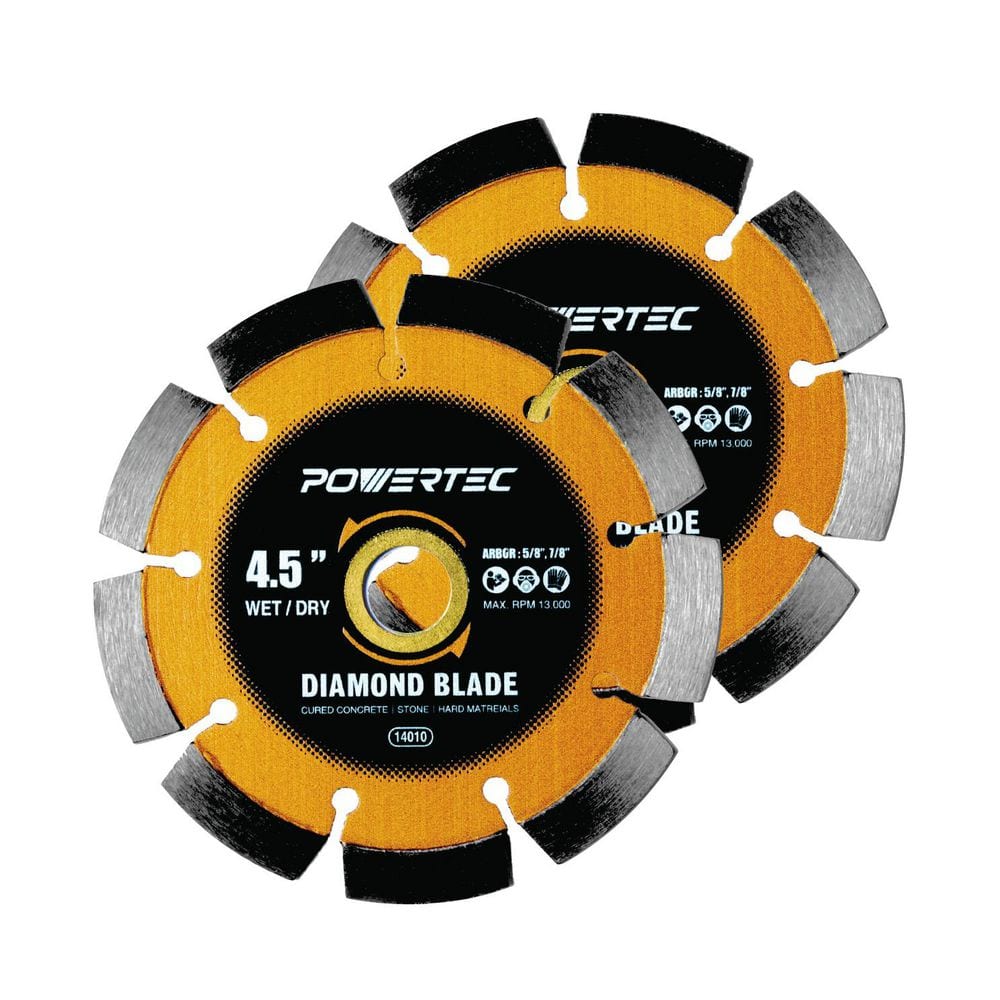 ‎POWERTEC 4-1/2 in. Laser-Welded Segmented Rim Diamond Saw Blade for ...