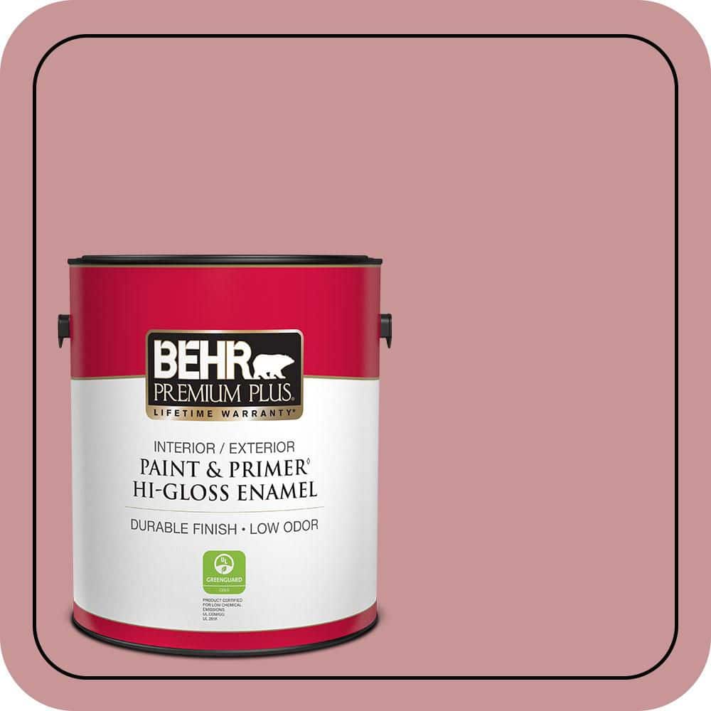 BEHR PREMIUM PLUS 1 Gal. #S140-4A Dusty Rose Hi-Gloss Enamel Interior ...