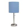 Simple Designs 19.5 in. Blue Stick Lamp with Charging Outlet LT2024-BLU ...