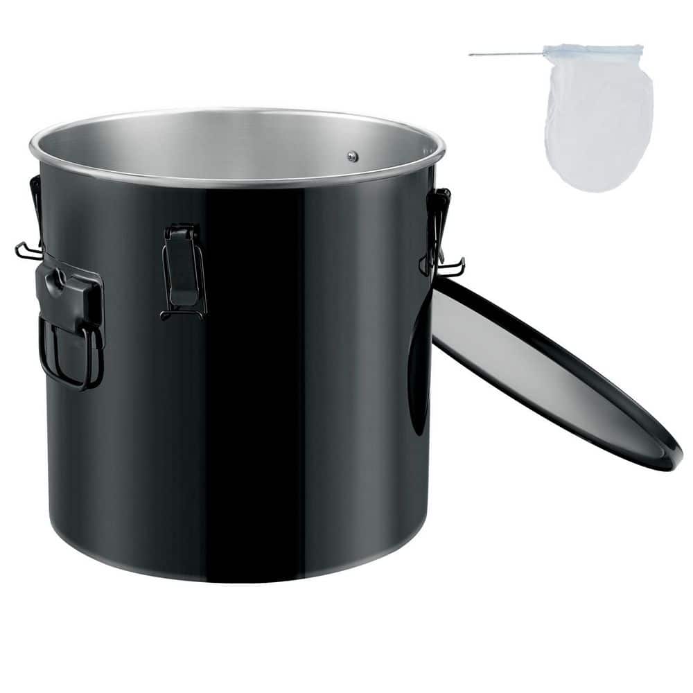 SKYSHALO Fryer Grease Bucket, 10 Gal. Oil Disposal Caddy Stainless ...