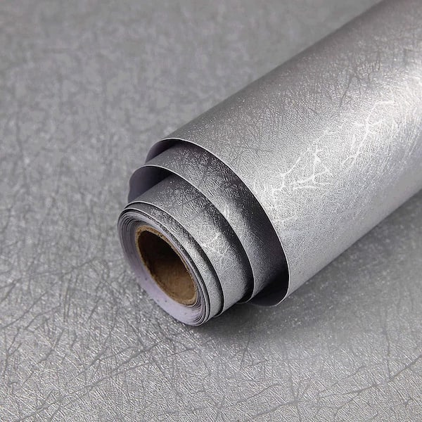 Silver Grey Silk Solid Color Contact Paper Peel and Stick Wallpaper ...