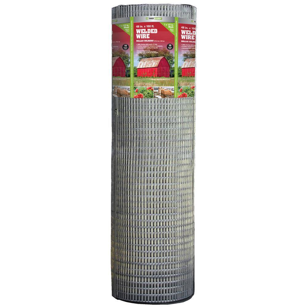 YARDGARD 4 ft. x 100 ft. 16-Gauge Galvanized Welded Wire 309304A - The ...