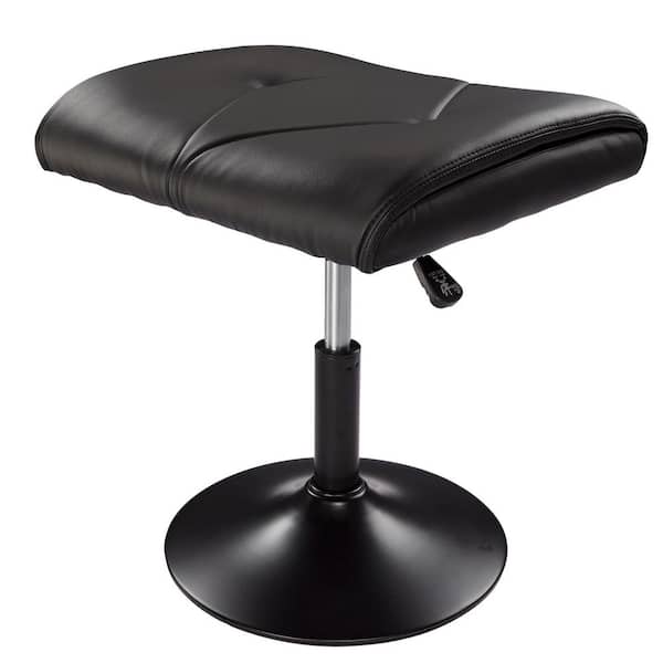 VECELO Adjustable PU Leather Foot Rest Ottoman-Ergonomic Under Desk Leg ...