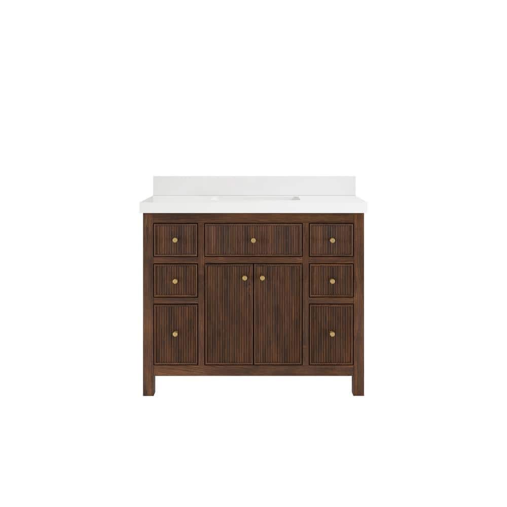 Willow Collections Sonoma Teak 42 in. Single Sink Freestanding Dark ...