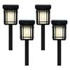 Monteaux Lighting Bel Air Black LED Outdoor Solar Pathway Lights with Clear Glass (4-Pack) C7930 ...