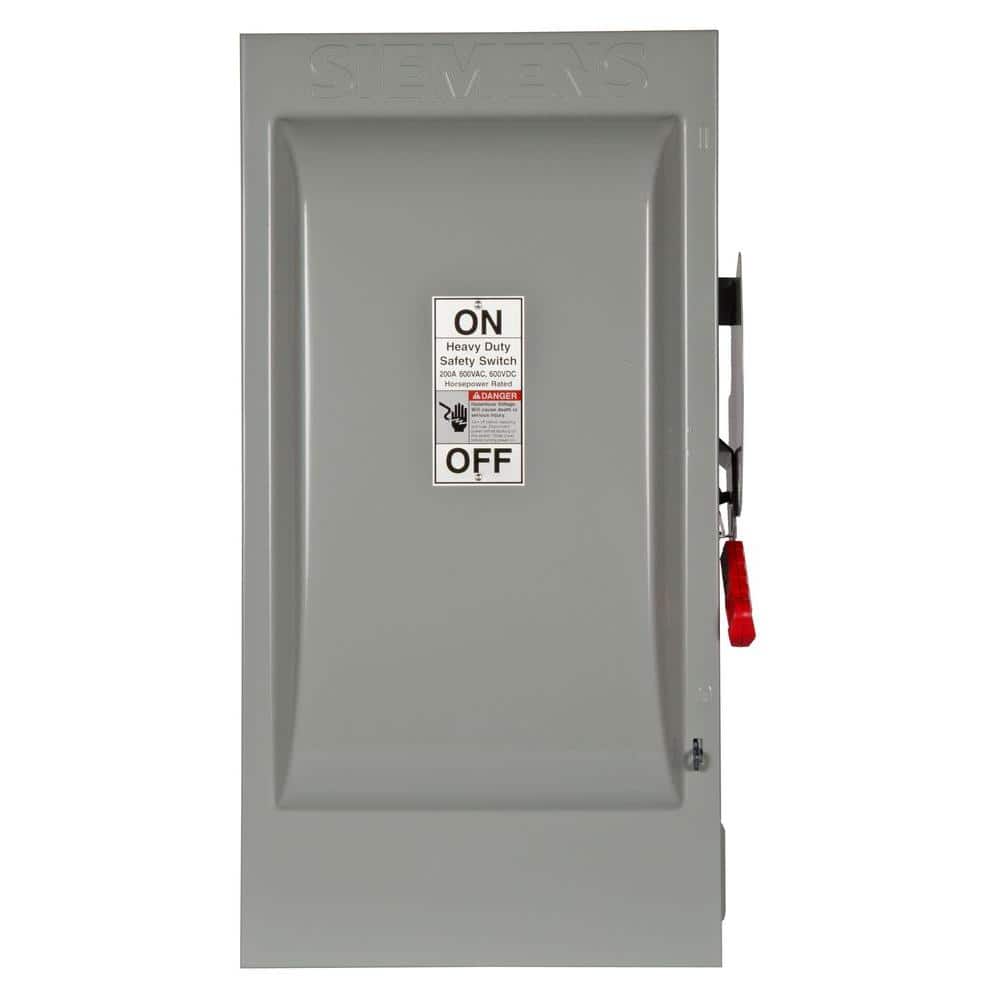 Siemens Heavy Duty 200 Amp 600-Volt 3-Pole Indoor Fusible Safety Switch ...