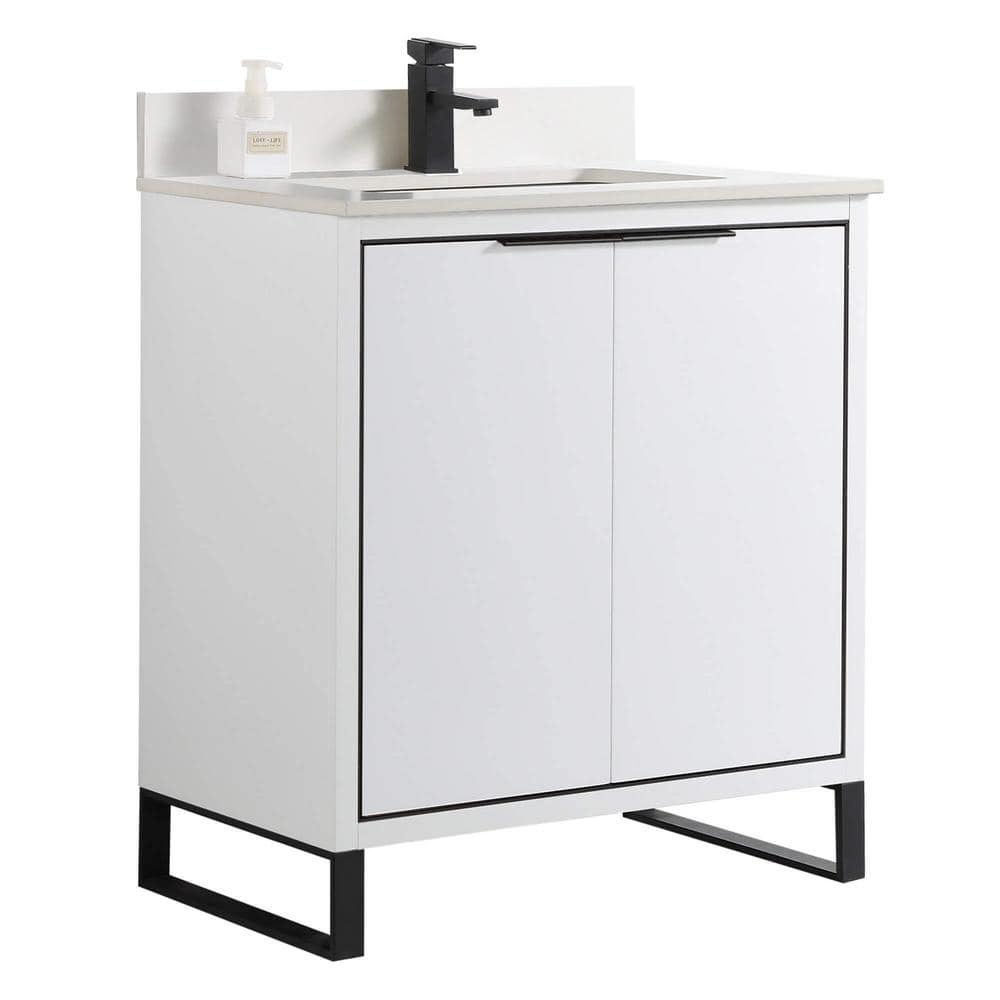 FINE FIXTURES Opulence 30 in. W x 18 in. D x 33.5 in. H Bath Vanity in ...