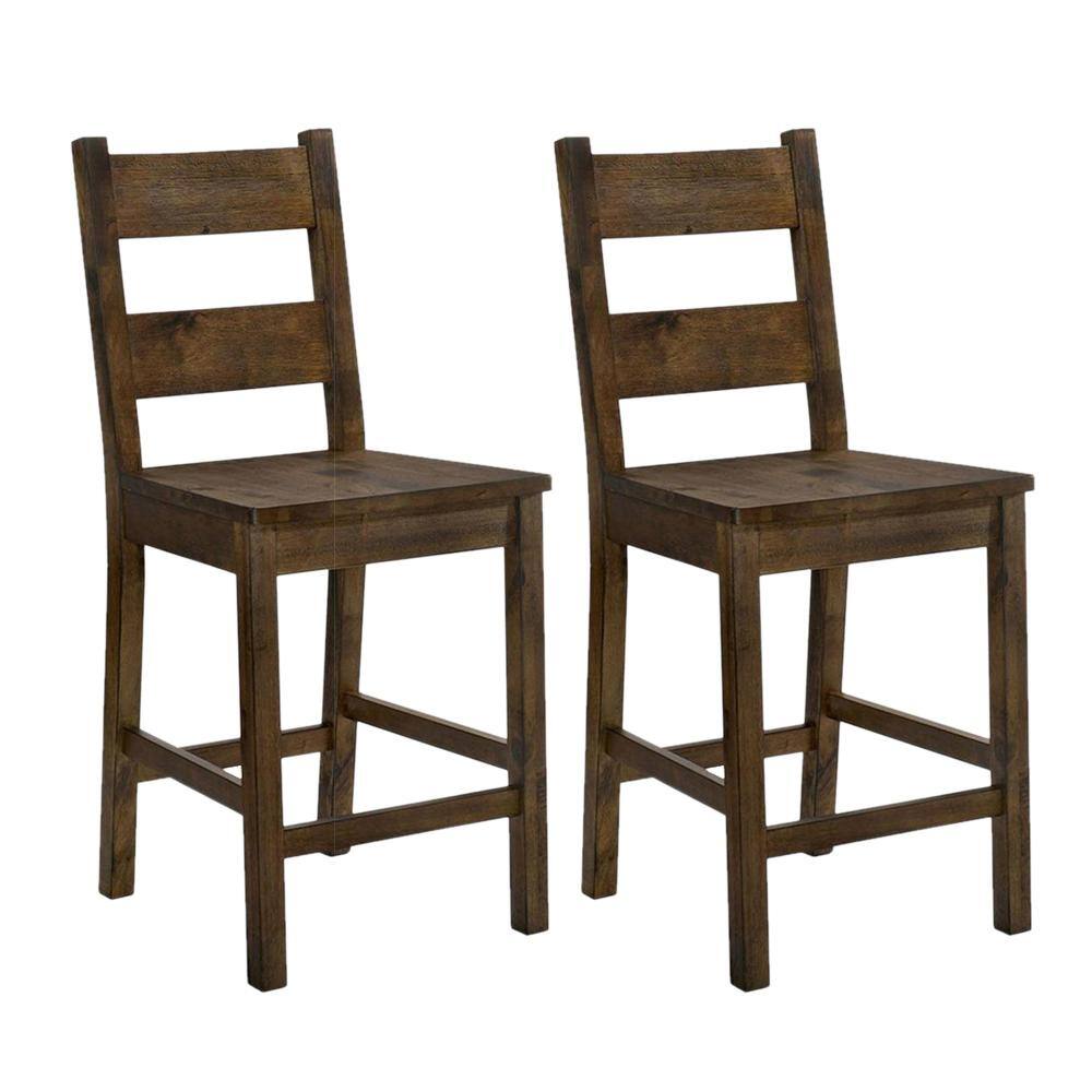 Adwin Rustic Oak Wood Side Chair (Set of 2) AD8525PC-2PK - The Home Depot