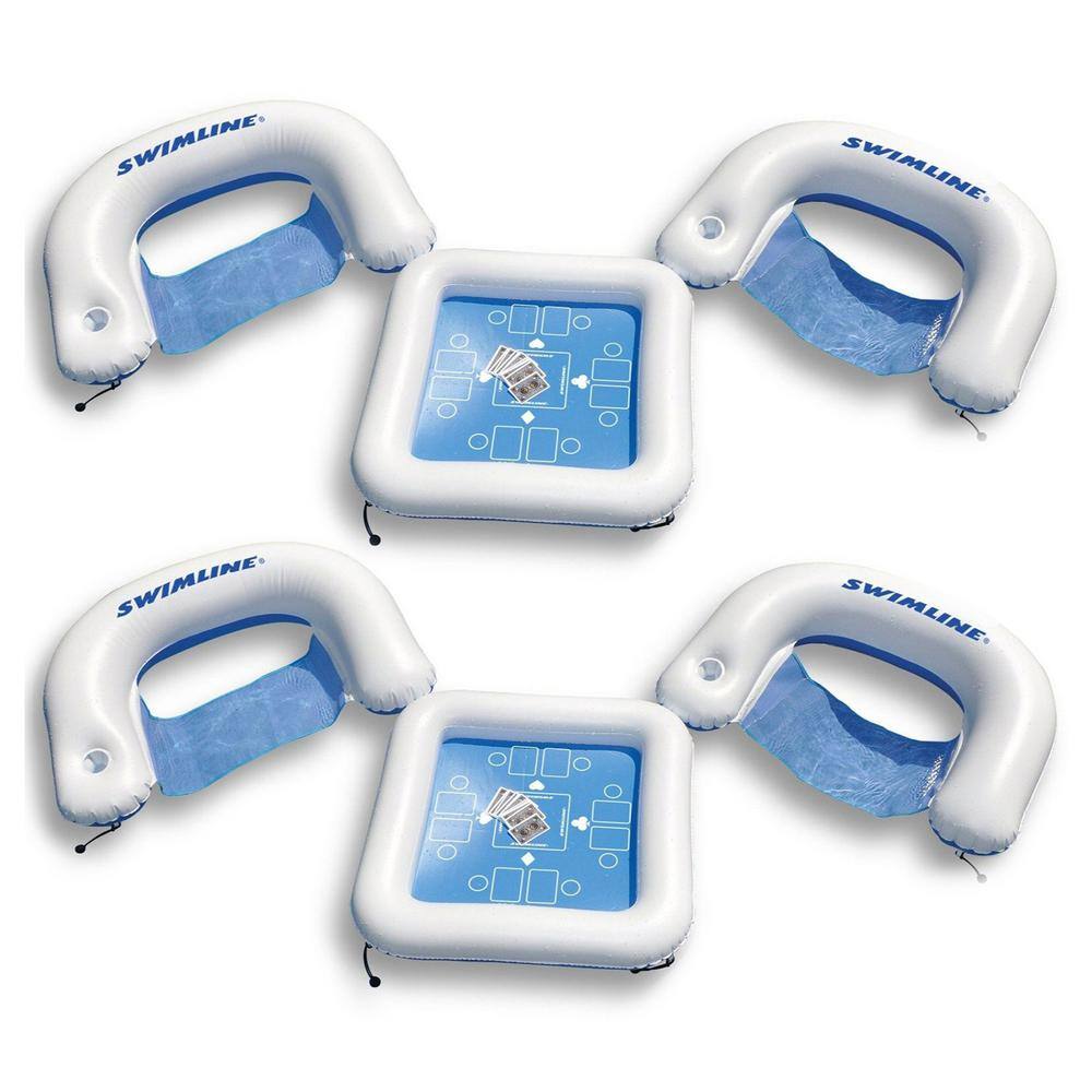 Swimline Inflatable Game Station Pool Set with Waterproof Playing Cards ...