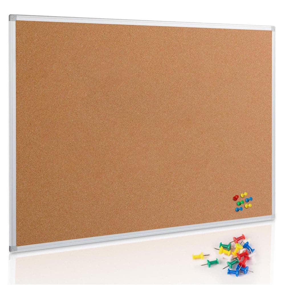Afoxsos 48 x 36 Cork Bulletin Board Aluminum Frame Self-Healing Wall ...