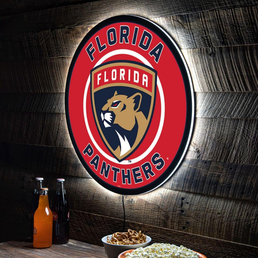 Evergreen Florida Panthers Round 23 in. Plug-in LED Lighted Sign ...