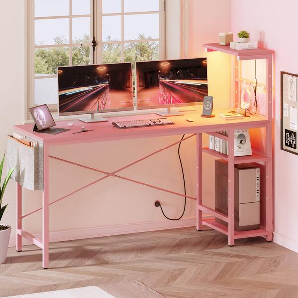 Pink wooden desk store