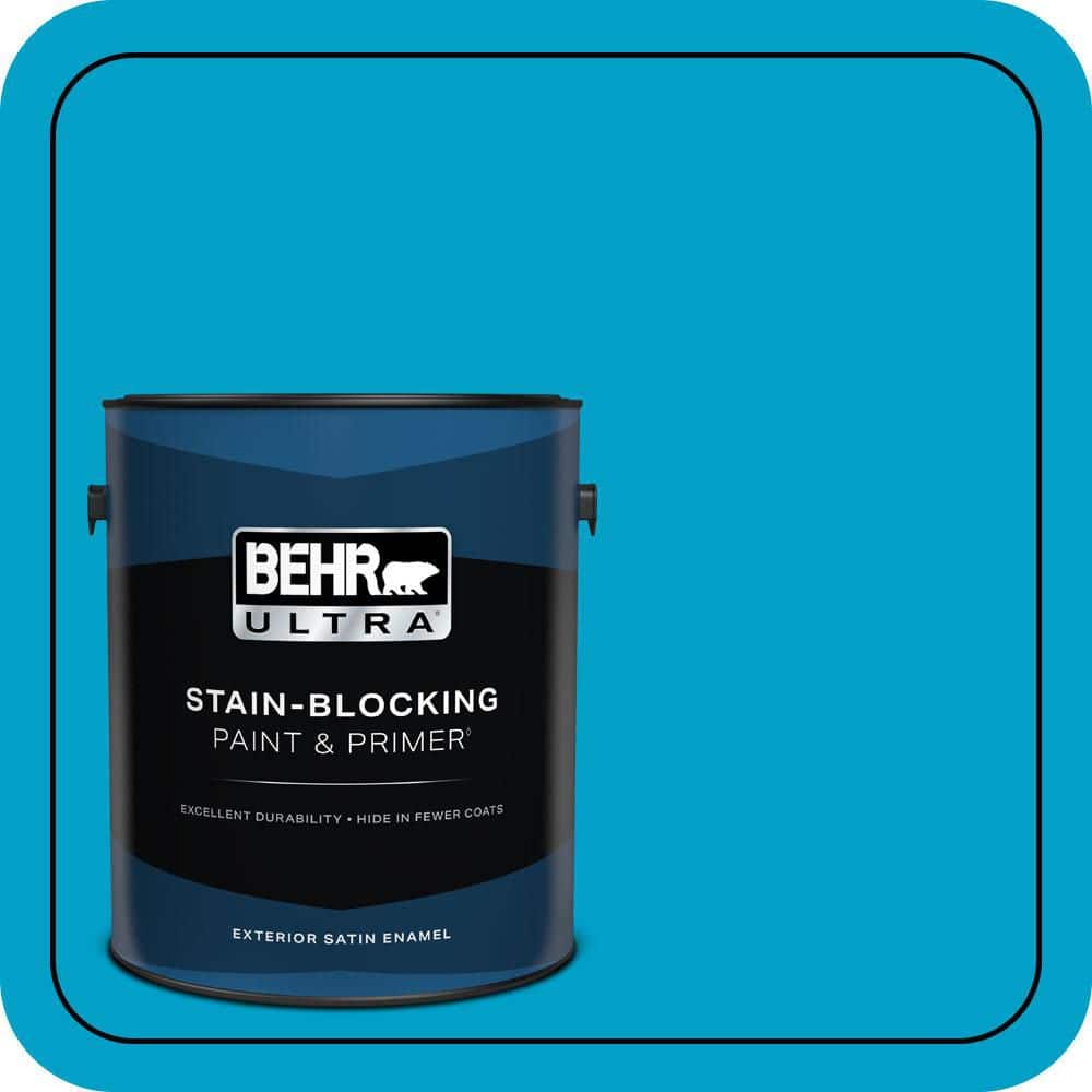 BEHR ULTRA 1 gal. #P490-5 Yucatan Satin Enamel Exterior Paint & Primer ...
