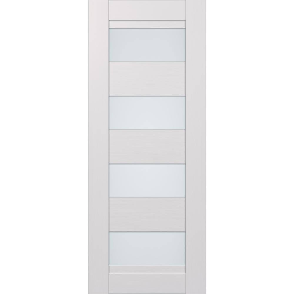 Belldinni Della 18 in. x 96 in. No Bore Solid Core 4-Lite Frosted Glass ...