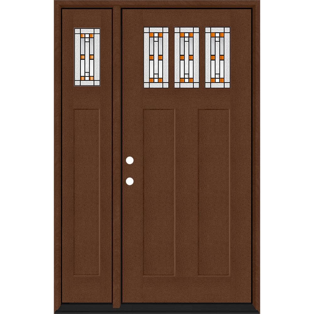 Steves & Sons Regency 53 in. x 80 in. 3Lite Amberton Deco Glass RHIS ...
