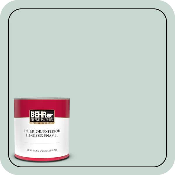 BEHR PREMIUM PLUS 1 qt. #480E-2 Tide Pools Hi-Gloss Enamel Interior ...