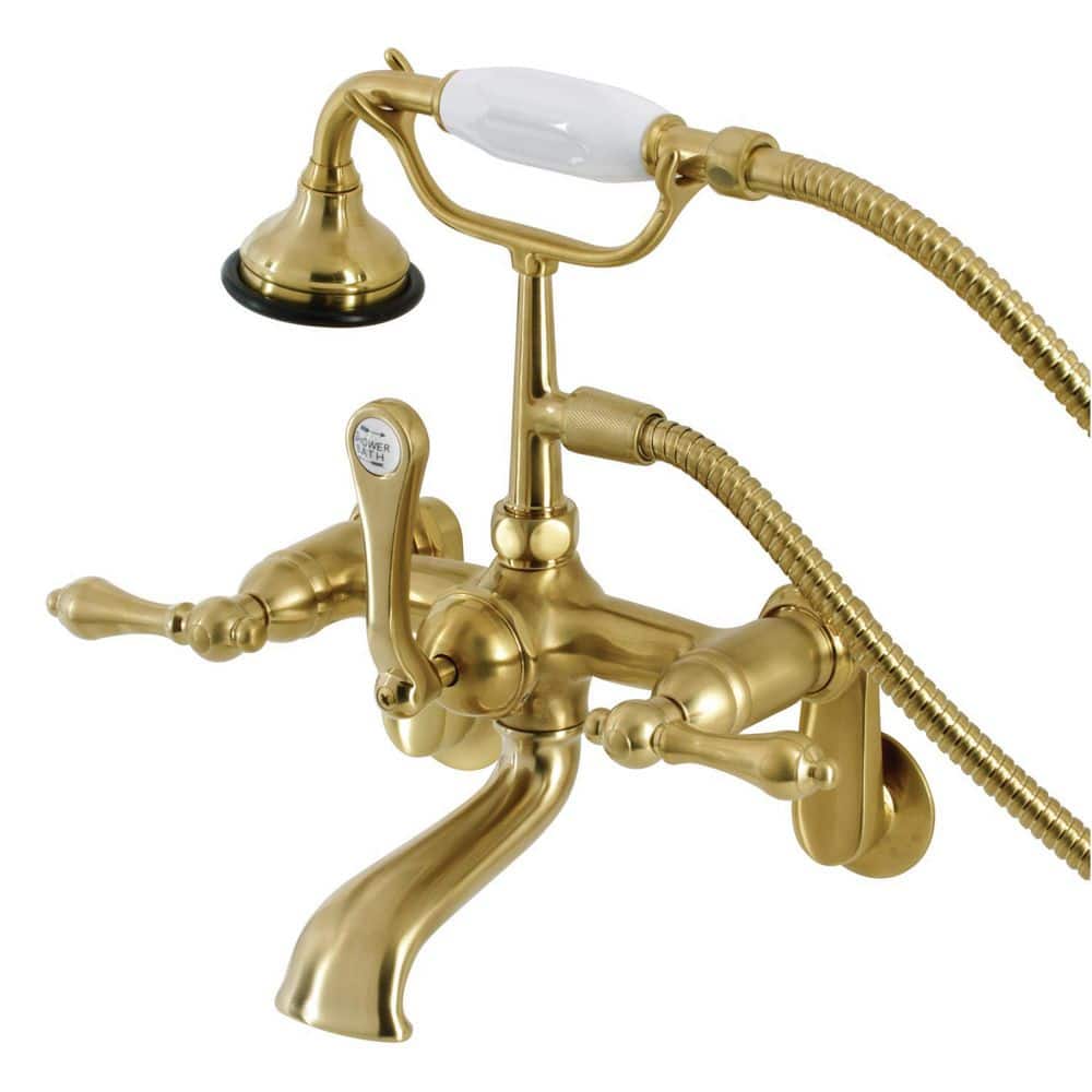 Kingston Brass Aqua Vintage 3-Handle Wall-Mount Clawfoot Tub Faucets ...