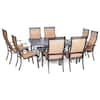 Agio Somerset 9-Piece Aluminum Square Outdoor Dining Set with Cast-Top ...