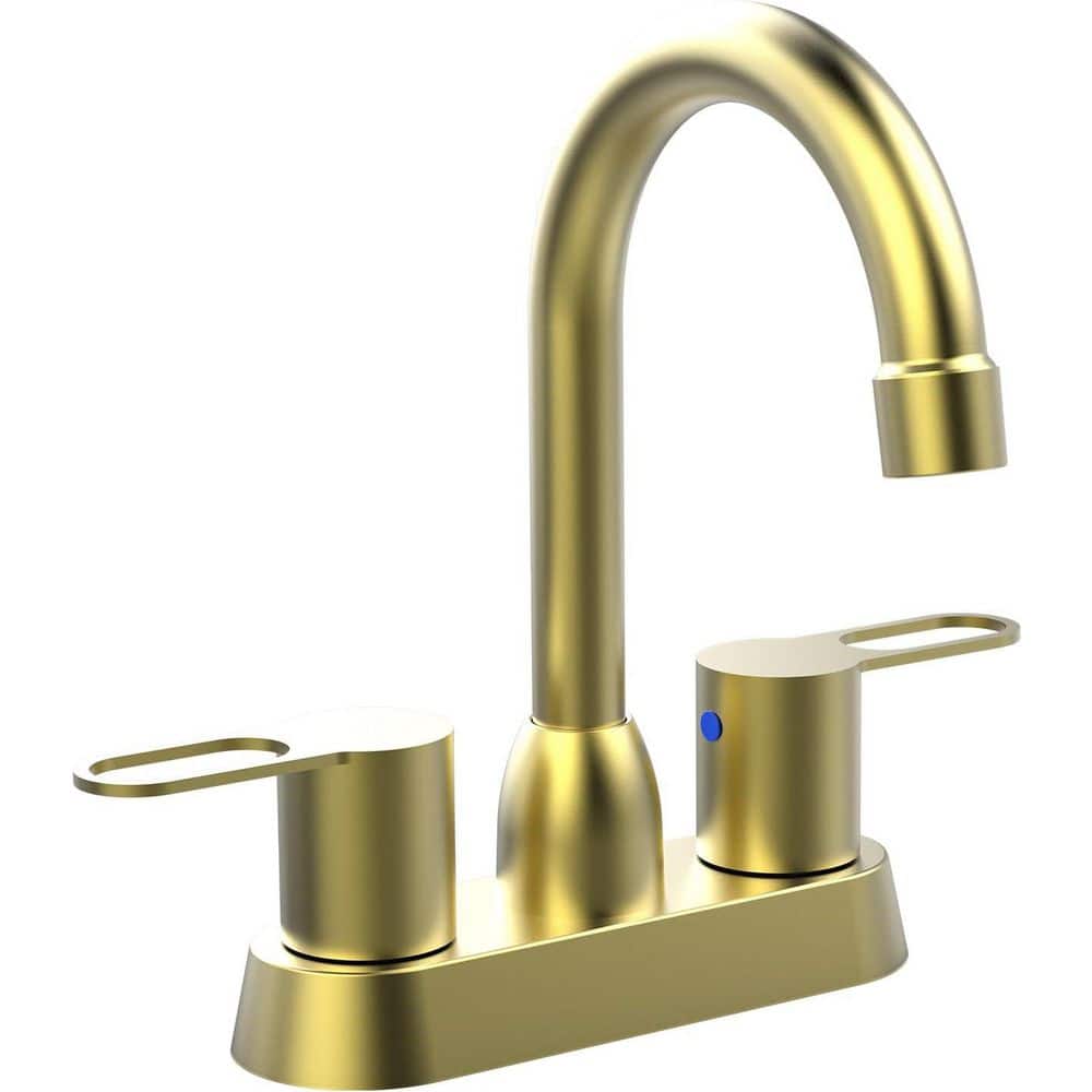 GELE 2-Handle 4 in. Centerset Bathroom Faucet with 360° High Arc Swivel ...