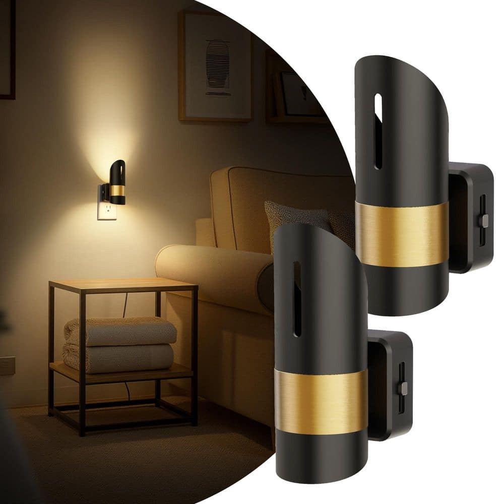 YANSUN 1-Light Plug-In Night Lights-Adjustable Brightness, 3000K Soft ...