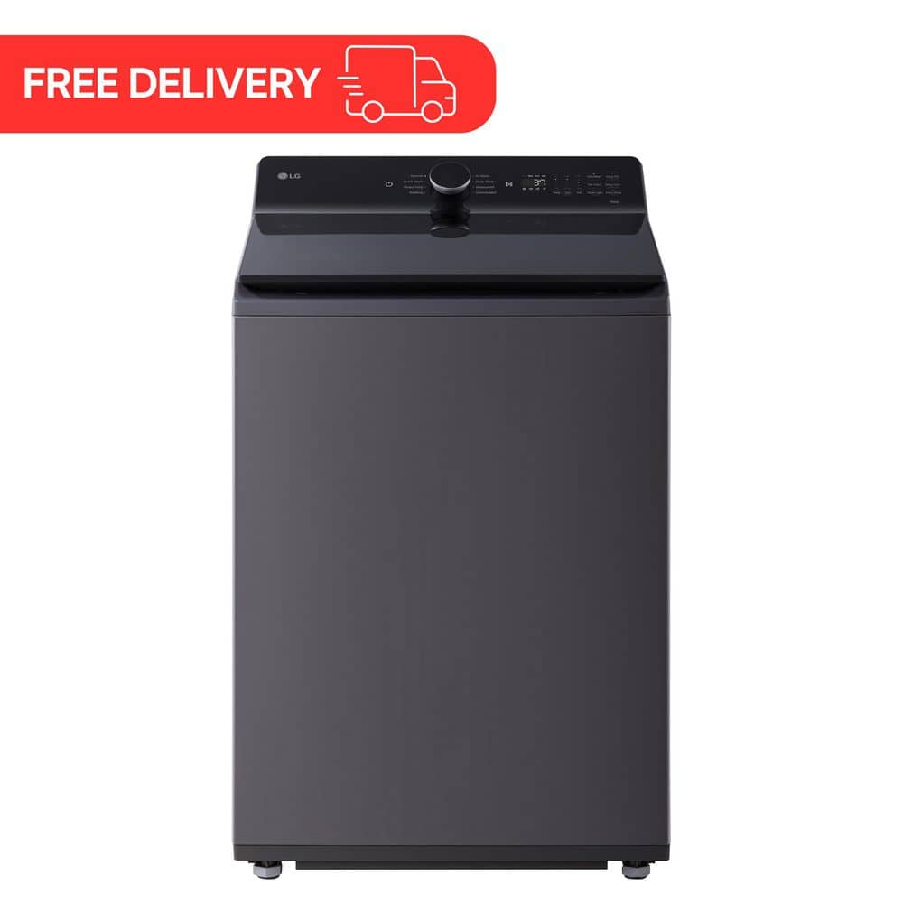 LG 5.3 cu. ft. SMART Top Load Washer in Matte Black with Agitator, Easy ...