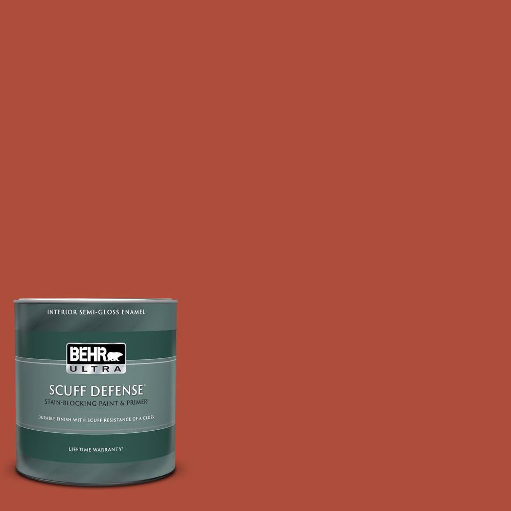 BEHR ULTRA 1 qt. #MQ4-35 Torch Red Extra Durable Semi-Gloss Enamel ...